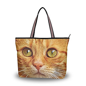 Tote Bag Cat Shoulder Handbag Travel Beach Bags With Zipper