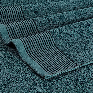 BELIZZI HOME 100% Cotton Ultra Soft 6 Pack Towel Set, Contains 2 Bath Towels 28x55 inchs, 2 Hand Towels 16x24 inchs & 2 Washcloths 12x12 inchs, Compact Lightweight & Highly Absorbant - Teal