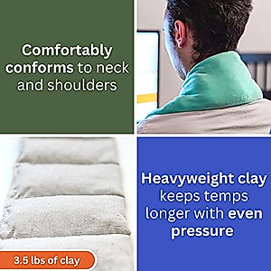 Brookethorne Naturals Microwave Heating Pad for Neck and Shoulders Moist Heating Pad with Removable Cover. Calming Heat Neck Wrap with Lavender for Back Pain, Stiff Neck & Cramps Microwavable Heat Pad