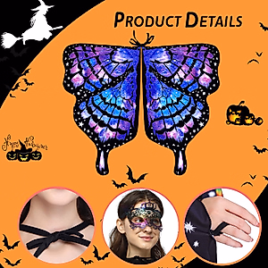Shireake Baby Butterfly Wings Costume, Double-Sided Printing Adult Halloween Butterfly Cape Costume Women Party