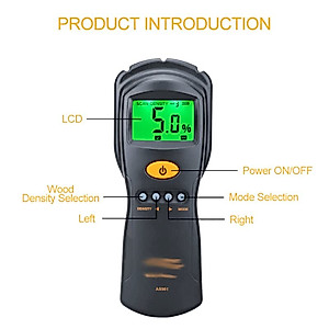 GHGHF Digital Hygrometer Meter for Wood/Cardboard Lumber Humidity Tester Fast & Precise Microwave Measurement LCD Display