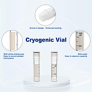 CryoKING Cryovials Sterile Tubes 2ml Lab Vials with Caps Cryovial for Low Temperature Storage, Pack of 500