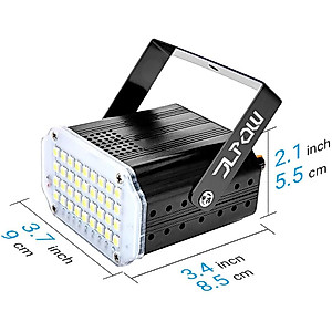 JLPOW Mini White Strobe Light,Super Bright 36 LED Strobe Lights for Party Sound Activated Strobe Lights,Best for Parties Club Disco KTV Bar Halloween Xmas Show (No Remote)