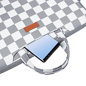 KL Artify Laptop Shoulder Bag Compatible with MacBook Air/Pro,13-13.3 inch Notebook,Compatible with MacBook Pro 14 inch,Polyester Briefcase Sleeve Case, white grey