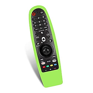 Rnnokate Universal Remote Control for LG Smart TV, Compatible with All Models for LG TV (Luminous Silicone Protective Case and 2 AA Batteries for AN-MR650A Remote Control (Universal with Green Shell)