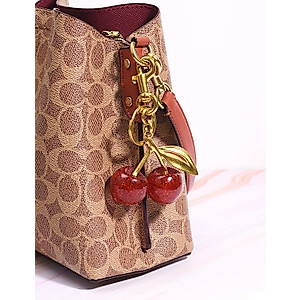 Lulupia Glitter Cherry Bag Charm,Cherry Keychain Charms Accessory for Purses Bags Handbags