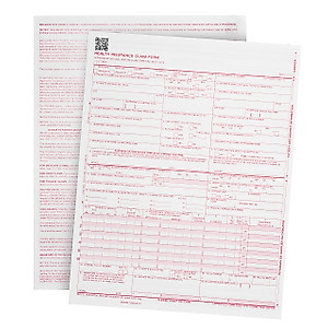 500 CMS-1500 Claim Forms - Current HCFA 02/2012 New Version - Forms Will Line Up with Billing Software and Laser Compatible - 500 Sheets - 8.5 x 11