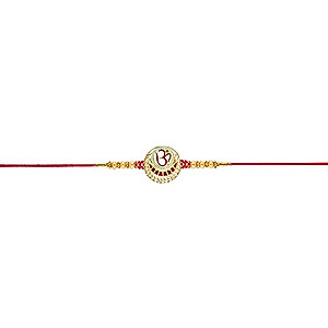 CHERKRAFT Rakhi Thread for Brother Men/Boy - Designer Rakhi with OM Symbol for Rakshabandhan (Pack of 1) (Design 4)