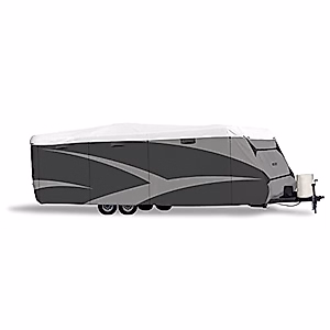 ADCO 36842 Designer Series Olefin HD Travel Trailer Cover 22' 1" - 24', Gray/White