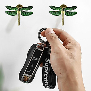 LB-LAIBA 4 Pcs Dragonfly Coat Hook, Decorative Dragonfly Hooks, Wall Mounted Hanger Hooks for Clothes, Hat, Bags, Key, Bathroom, Home, Kitchen Hanging