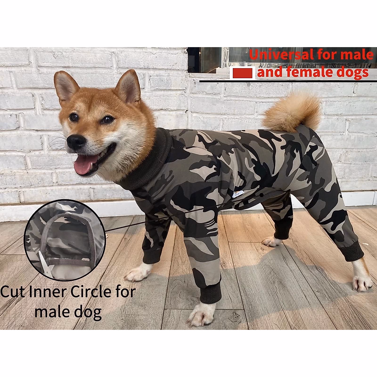 Xqpetlihai Dog Onesie Surgery Recovery Suit for Medium Large Dogs Recovery Shirt for Abdominal Wounds or Skin Diseases Bodysuit Dogs Pajamas(XL,C)