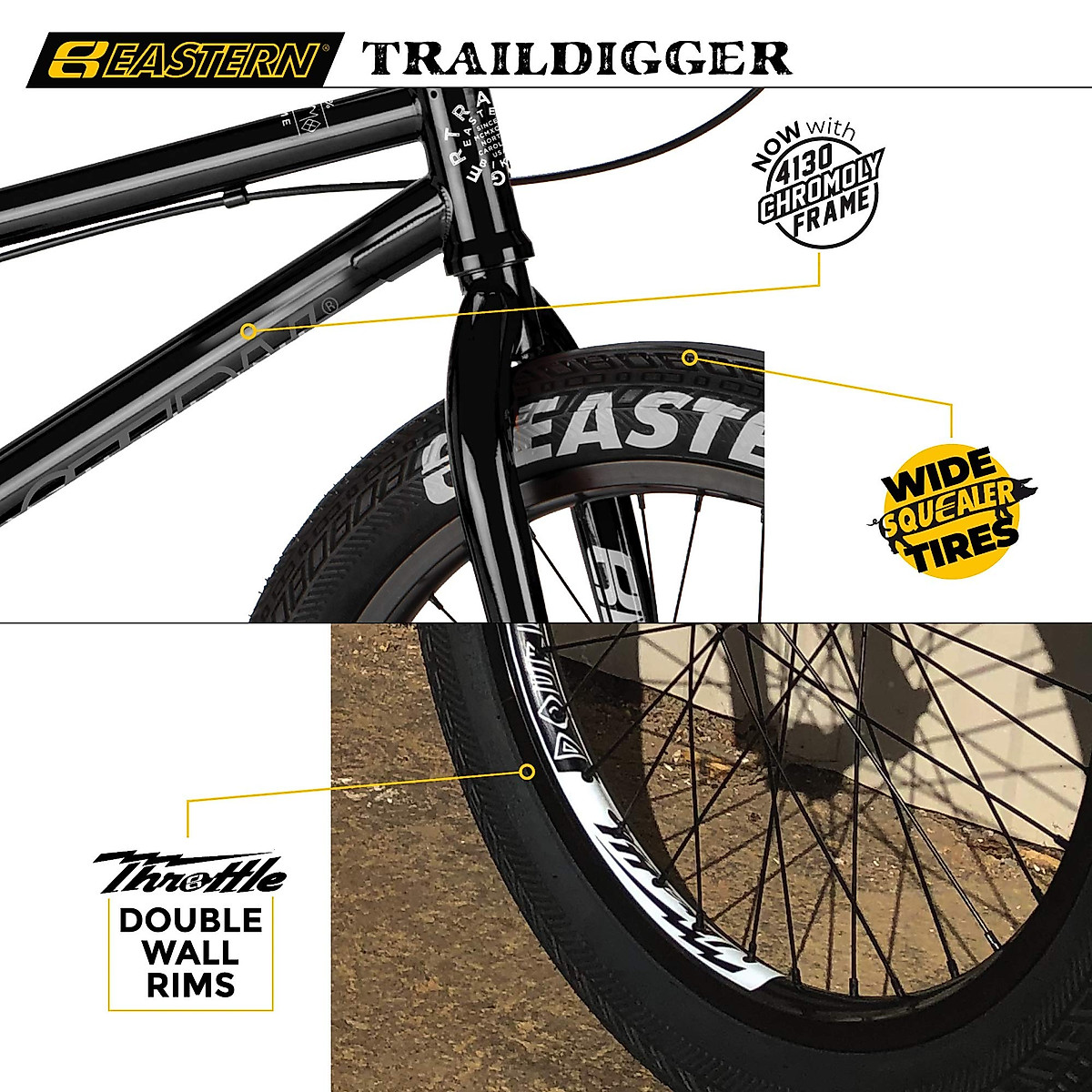 Eastern Bikes Eastern BMX Bikes - Traildigger Model 20 Inch Bike. Lightweight Freestyle Bike Designed by Professional BMX Riders at (Black)