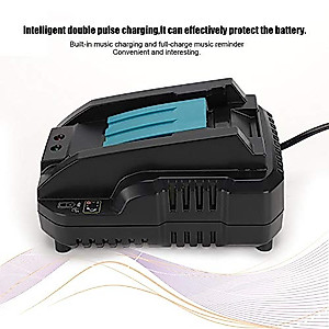 Lithium-Ion Charger for Makita, 14.4v-18v Replacement Tool Battery Charger for Makita DC18RA DC18RC, 100-240V(US)