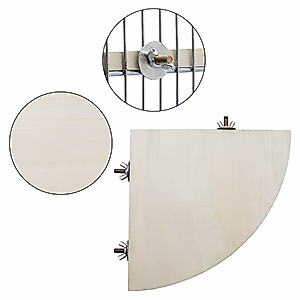 Litewoo Bird Parrot Corner Perch Flat Platform Stand, Easy to Install, Safe and Stable, Smooth Polishing Without Hurting Feet, Solid Hardwood Bird Cage Perches（XL）