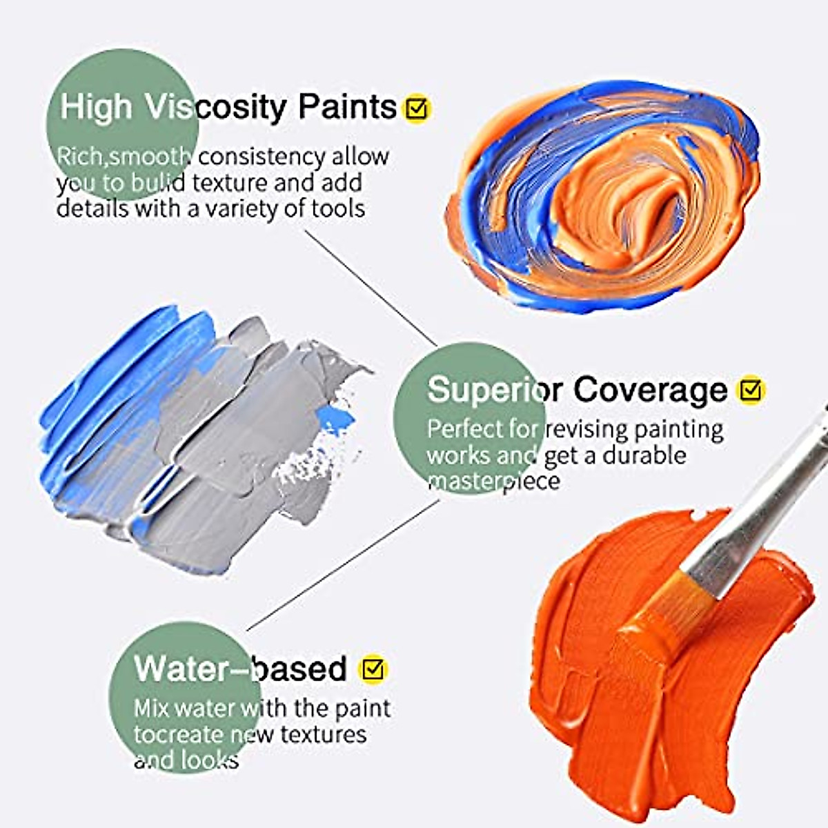 COLORFUL Fabric Paint Set for Clothes with 6 Brushes, 1 Palette, 12 Colors - Permanent Textile Paint Puffy Paint Kit for Shoes, Canvas - Non-Toxic Slick Painting Set for Adults, Beginner & Artists