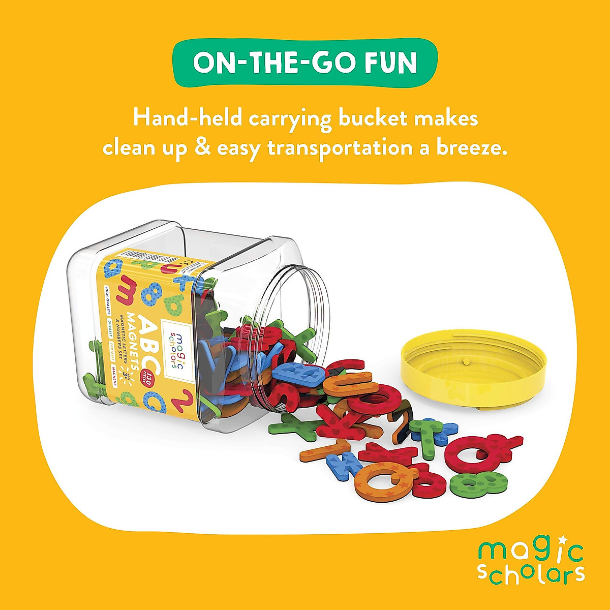 Magic Scholars ABC Magnetic Letters for Toddlers (3+ Years) 130 Pcs Alphabet Magnets and Magnetic Numbers Gift Set, Large Letter Magnets for Fridge, ABC Magnets Educational Toy