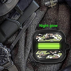 Tamiia for Samsung Galaxy Buds Pro 2 Case (2021) Samsung Galaxy Buds Pro Case (2021)/Galaxy Buds Live Case (2020)，Camo Black Soft Silicon，Night Luminous ，Comes with a Aluminum Carabiner