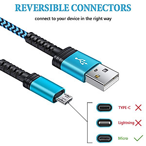 AILKIN Micro USB Cable 6ft Long, Best Replacement USB to Micro-USB Android Cord Fast Charging for Kindle Fire Tablets and Kindle E-Readers Kindle Paper White, HD, HDX, 7, 8, 10
