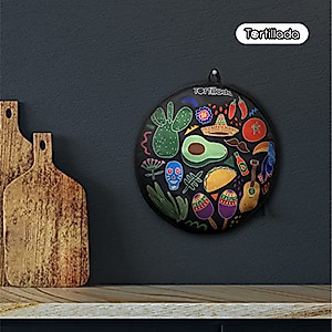 Tortillada - 12 Inch Tortilla Warmer/Heat Container microwaveable made of cotton/polyester (Black)