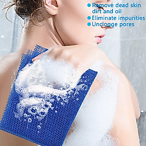 2 Piece African Exfoliating Net for Body, African Net Sponge, African Wash Net, African Shower Net, African Bath Sponge Scrubbing Rag Net Exfoliation, African Body Scrubber (Blue)