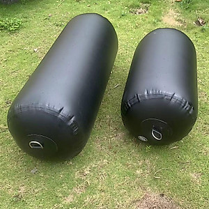 Luoweikadeng Large Heavy-Duty Inflatable Boat Bumpers Fenders for Yachts Docking (Black,18''x 60'')