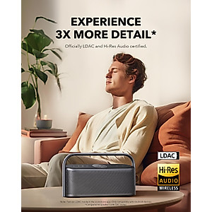 Soundcore Motion X600 Portable Bluetooth Speaker, Hi-Res Spatial Audio with Wireless 50W Sound, IPX7 Waterproof, Pro EQ, AUX-in, Portable Speaker for Home, Office, Backyard and Bathroom Use