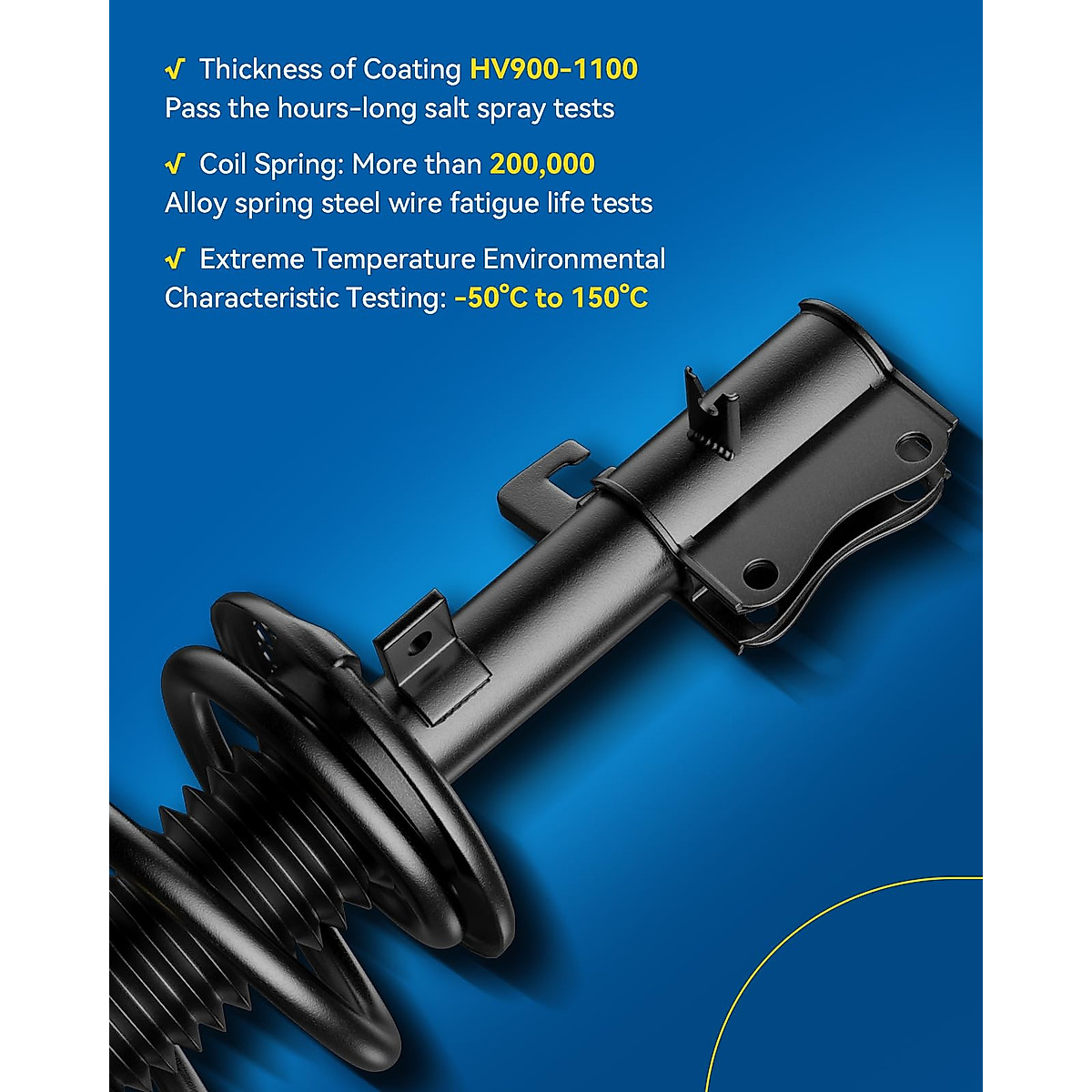 PHILTOP Front Struts Shock for CR-V 2007 2008 2009 2010 2011 2012 2013 2014, Shock Absorber 272492+272491, Struts with Coil Spring SAA091 2 Pcs