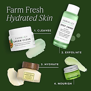 Farmacy Makeup Remover Cleansing Balm - Green Clean Waterproof Makeup Remover + Oil Based Cleanser - Gentle Exfoliating Double Cleanser - Melts From Balm to Milky Lather (100ml)