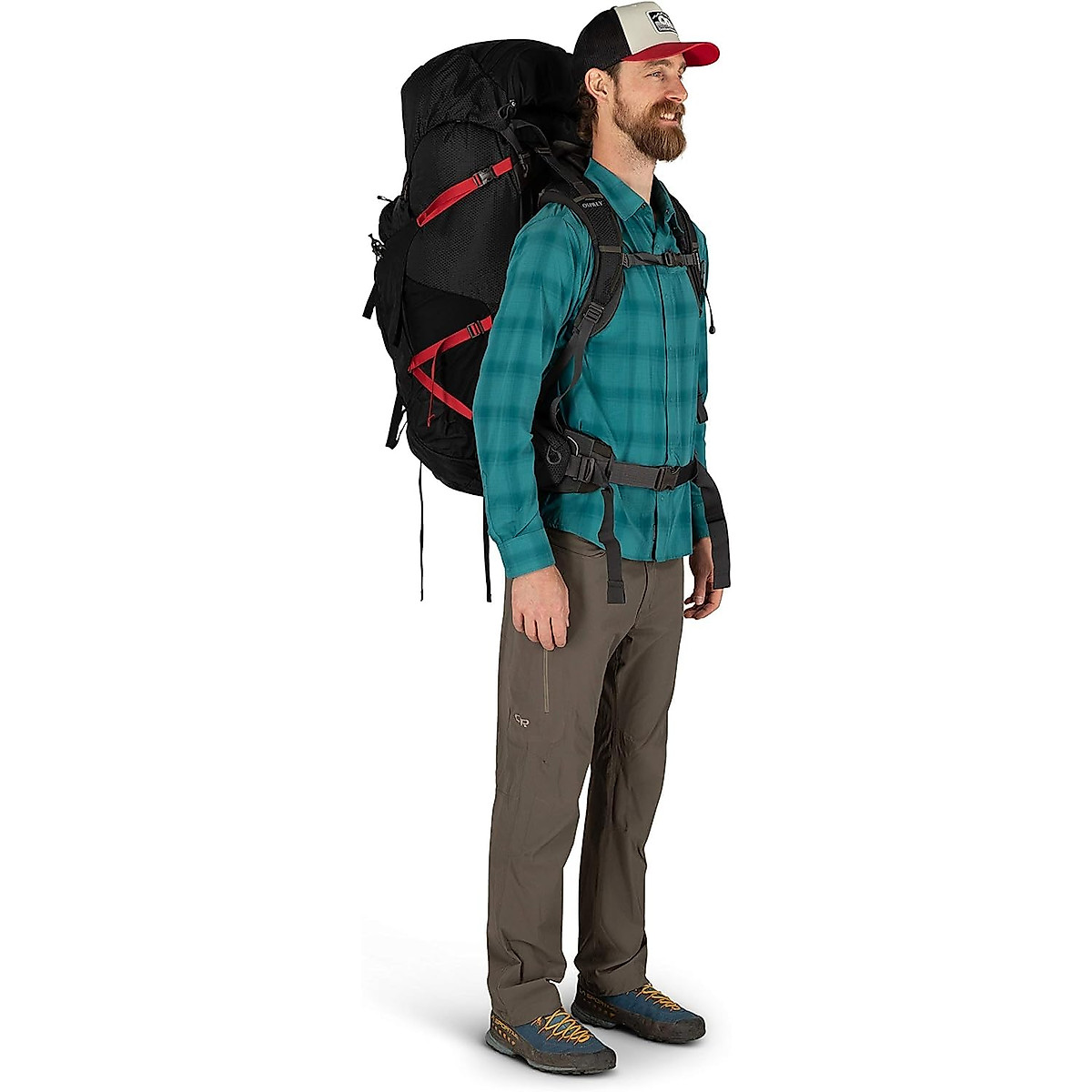 Osprey Aether Plus 100L Men's Backpacking Backpack, Black, S/M