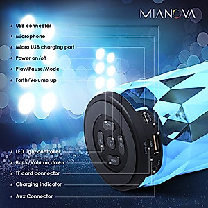 MIANOVA LED Bluetooth Speaker,Night Light Changing Wireless Speaker, Portable Wireless Bluetooth Speaker 6 Color LED Themes,Handsfree/Phone/PC/MicroSD/USB Disk/AUX-in/TWS Supported