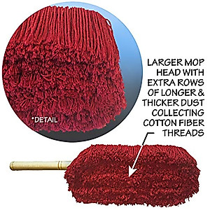 OCM Brand Premium Extra Large Car Duster with Durable Solid Wood Handle Includes Storage Cover - Professional Detailers Top Choice