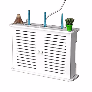 Coasta WiFi Router Boxes Wooden Box Cable Wire Bracket Wall Plug Board Shelf L