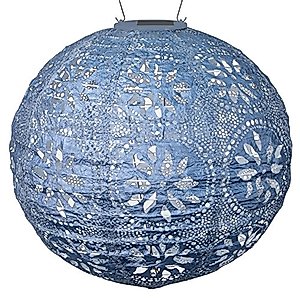 Allsop  31836 Home Soji Stella Boho LED Outdoor Solar Lantern, Handmade with Weather-Resistant UV Rated Tyvek Fabric, Stainless Steel Hardware, for Patio, Deck, Garden, 12X12
