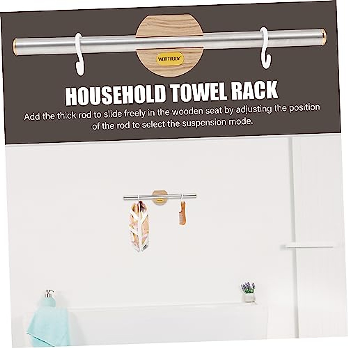 OSALADI 1 Set Tower Hanger Towel Storage Shelf Towel Shelf Modern Towel Rack Stainless Steel Hangers Towel Hangers Towel Rack Rod Wall Towel Holder Wall Towel bar Sponge Plastic Towel Rail