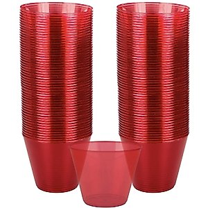 Amscan Red, Big Party Pack, Plastic Cups 9 oz., 72 Per Pack