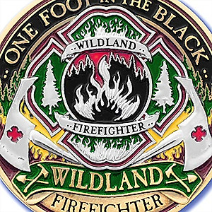 Armor Coin Wildland Firefighter Challenge Coins with Deluxe Display Tin Box Plus Bonus polishing Cloth - 2 Medallion Set