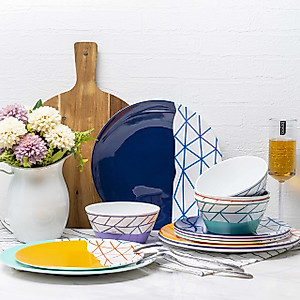 bzyoo 12 Piece Melamine Dinnerware Set - Durable, Dishwasher Safe Plates and Bowls - Dinning, Parties, Camping Dish Set Spidy Fun Collection