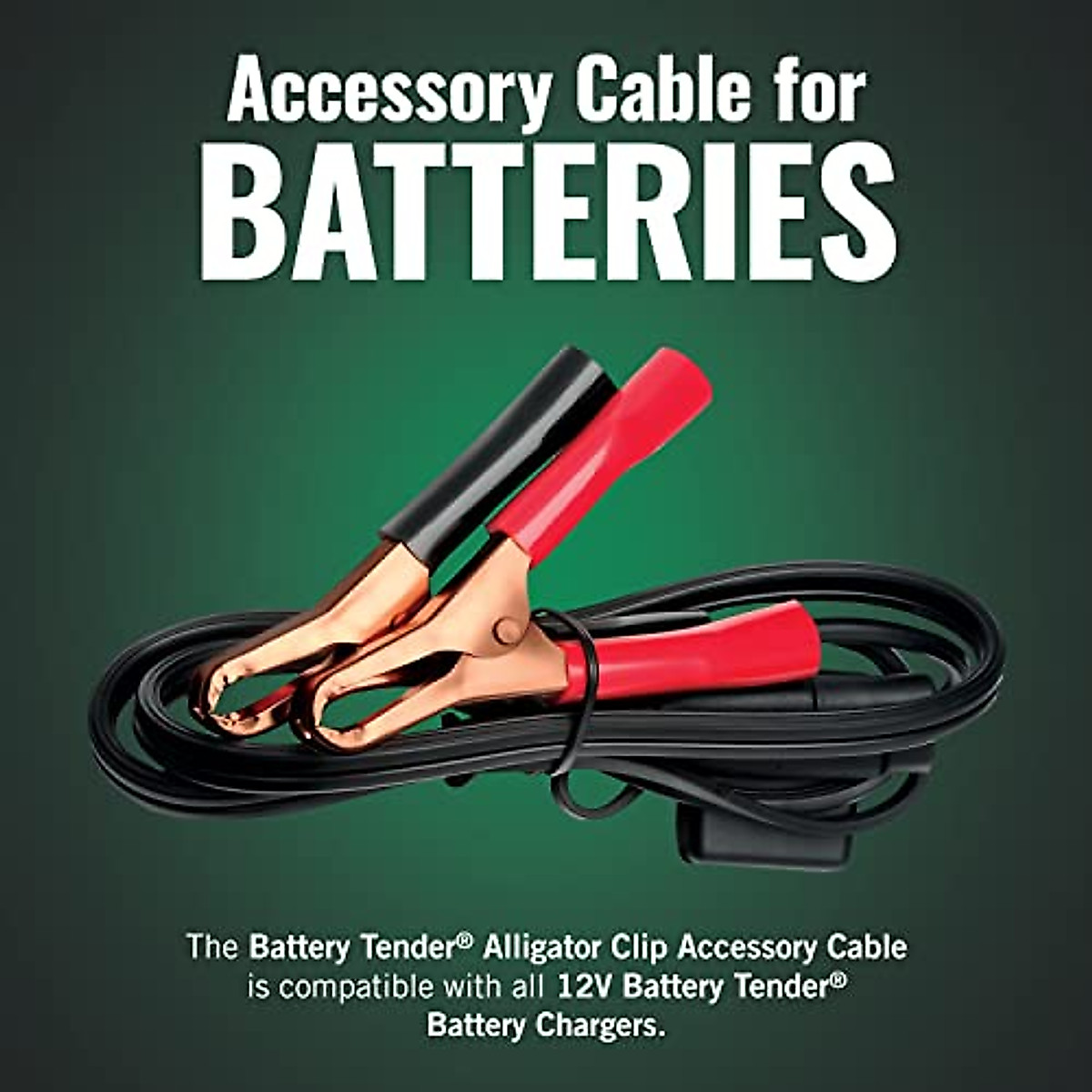 Battery Tender Alligator Clips Accessory Cable with Quick Disconnect Harness for Battery Tender Battery Chargers and Maintainers