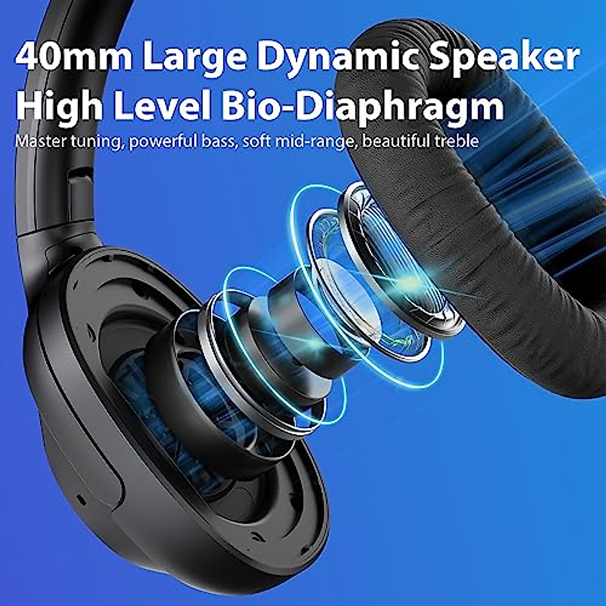 YMOO Bluetooth 5.2 Hybrid Active Noise Cancelling Headphones for Airplane Travel, Wired and Wireless ANC Headphones, 75H Playtime Over Ear Headphones, Bluetooth Headset with Mic for Adults