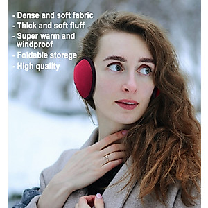 sazujinwu Winter Earmuffs for Men Women Unisex Fold Fleece Ear Muffs Women`s Ear Warmer Back Neck Earmuff