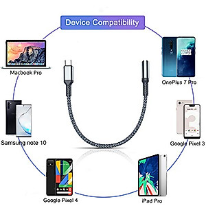 USB C to 3.5mm Adapter,Type C 1/8 Inch Headphone Jack Audio Aux Converter for Samsung Galaxy A53,S20 S21 S22 Ultra Plus Note 10 20,Google Pixel 5 XL,iPad Pro Air 4 4th 5th 2021 Mini 6 6th Generation