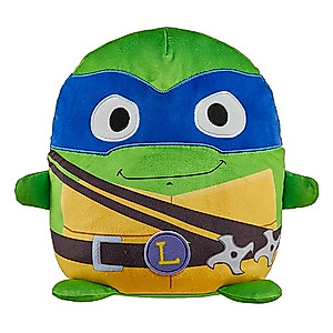 Mattel Teenage Mutant Ninja Turtles: Mutant Mayhem Plush Toys Cuutopia, 10 Inch Rounded Leonardo Kawaii-Style Plush, Blue Masked Leo Collectible