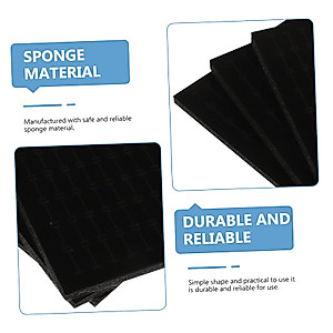 ABOOFAN 16 Pcs Jewelry Box Pad Ring Display Case Glasses Necklace Rearring Organizer Earring Sponge Pad Ring Insert Display Pad Black Earrings Holder Jewelry Sponge Holder Monitor Drawer