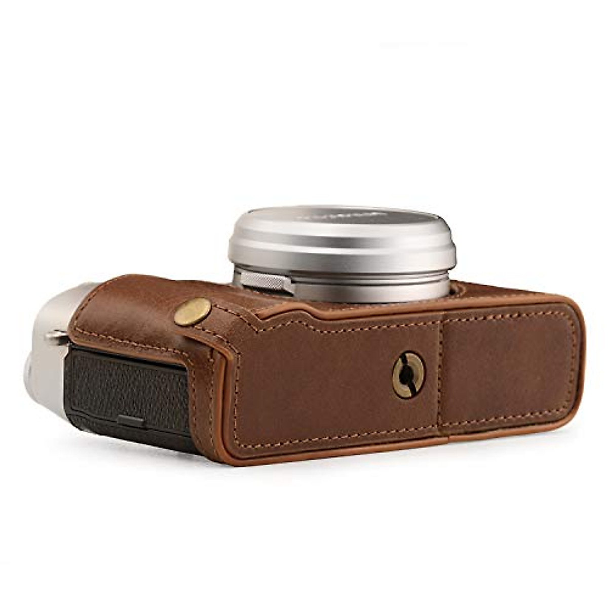 MegaGear MG1895 Ever Ready Genuine Leather Camera Half Case Compatible with Fujifilm X100V - Brown