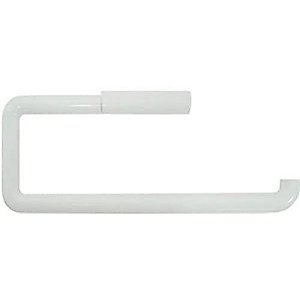 iDesign Plastic Wall Mounted Metal Paper Towel Holder, Roll Organizer for Kitchen, Bathroom, Craft Room, 13" x 5" - White