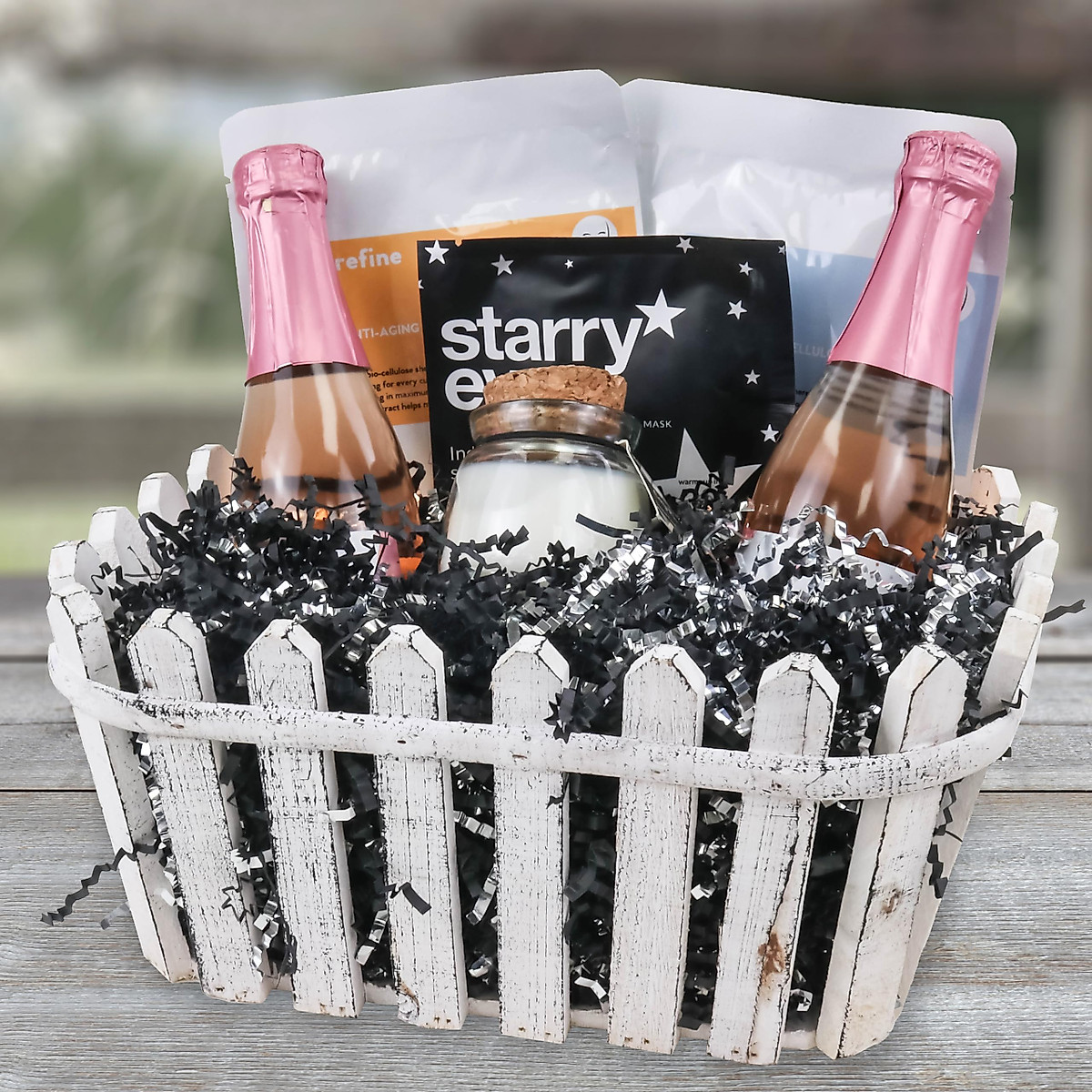 MagicWater Supply Crinkle Cut Paper Shred Filler (4 oz) for Gift Wrapping & Basket Filling - Black & Silver