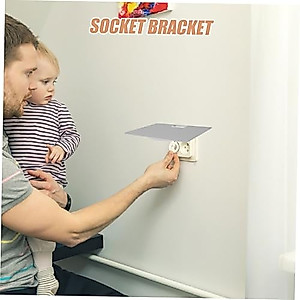 SOESFOUFU Wall Bracket Wall Outlet Organizer Router Wall Mount Bracket Outlet Storage Shelf for Home Wall Outlet Rack Outlet Shelf for Home Floating Router Rack Router Holder White Plastic