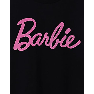 Barbie Women's Black Logo Tee | Iconic Brand | Fashionable Retro Top | Comfortable Fit Movie Merchandise - Small