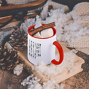 3dRose mug_203899_5 "Print Of The Hebrew Alphabet" Ceramic Mug, Red, 11 oz