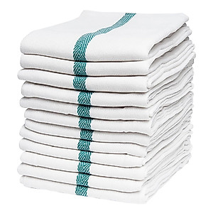 Diane DET005 100% Cotton Barber Towels 15"x26" for Salon, Spa, Barber Shop, White - 12 Pack